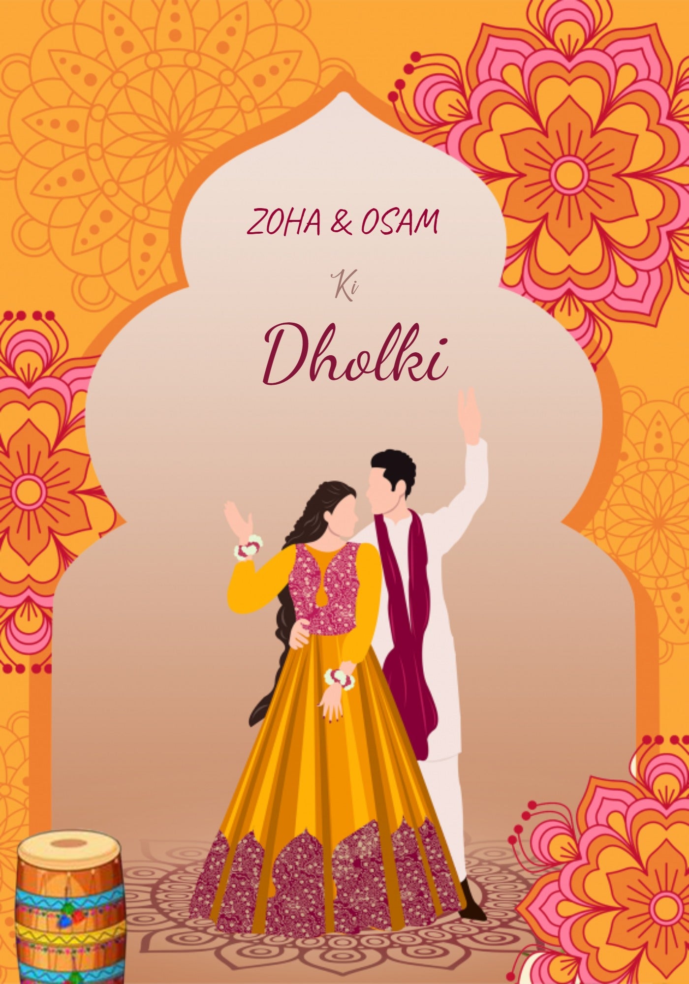 Dholki Welcome Frame
