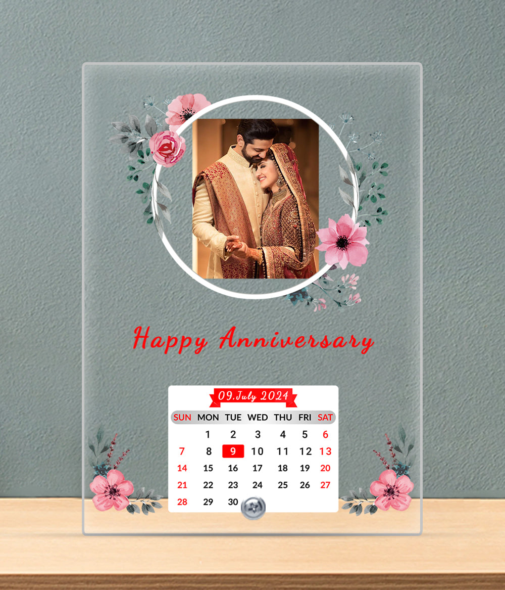 Custom Anniversary Date Calendar Acrylic Plaque (Customizable)