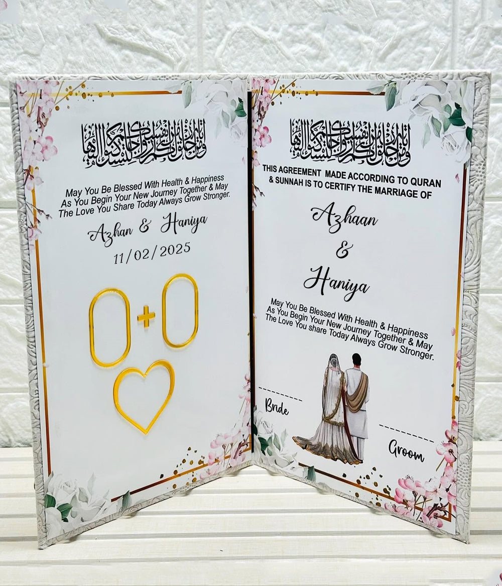 Nikkah Nama Velvet Booklet | Nikkah Book Gift