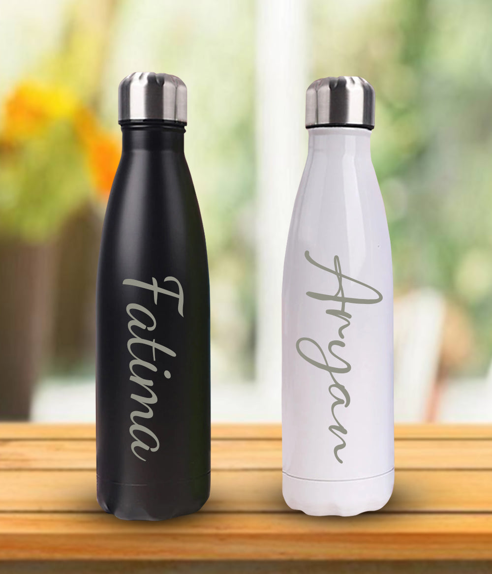 Travel Thermos Water Bottle – Leak Proof Insulated Flask with Laser En