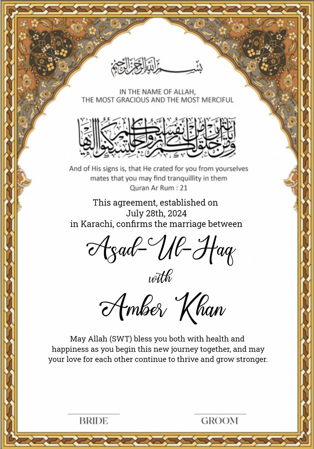 Nikkah Frames | Personalized Frames